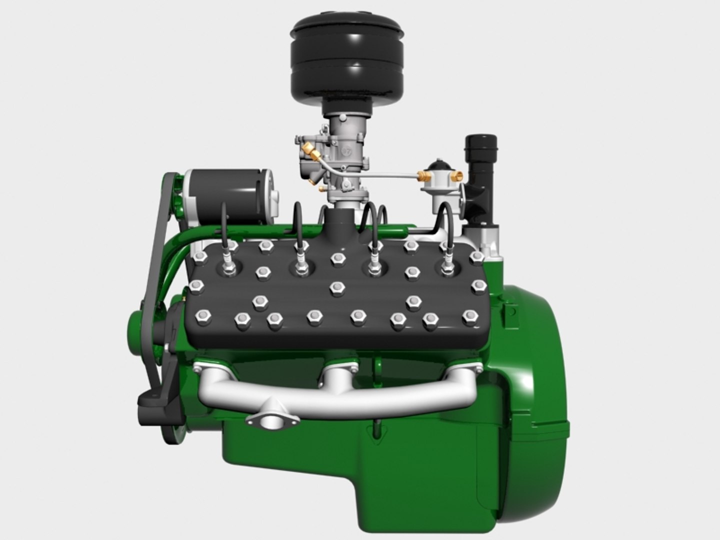 3d Early Flathead V8 Engine Model
