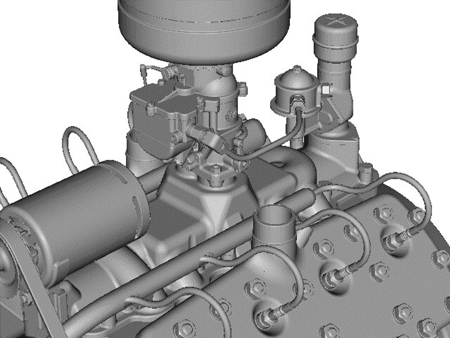 3d Early Flathead V8 Engine Model