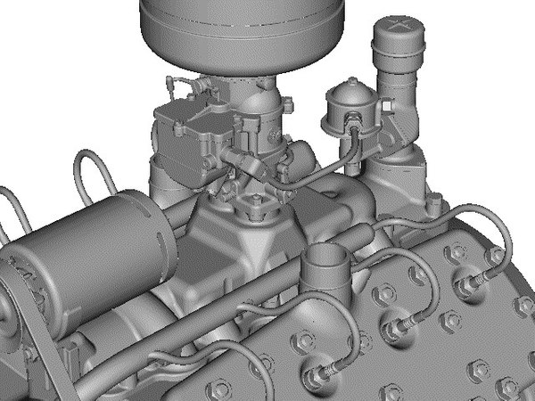 3d early flathead v8 engine model
