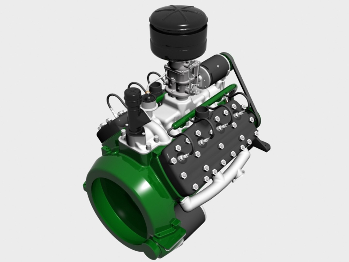 3d Early Flathead V8 Engine Model