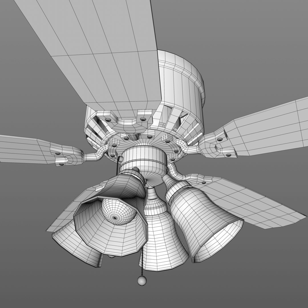 Realistic brass ceiling fan 3D model - TurboSquid 1434616