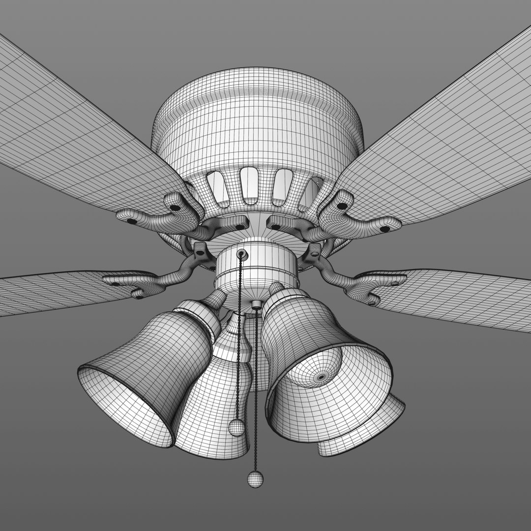 Realistic brass ceiling fan 3D model - TurboSquid 1434616