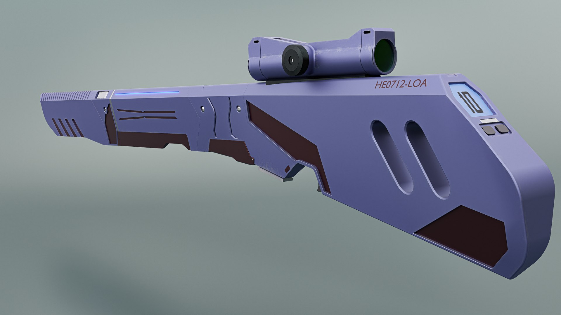 modelo 3d Mezcla de ciencia ficción con rifle de francotirador ...