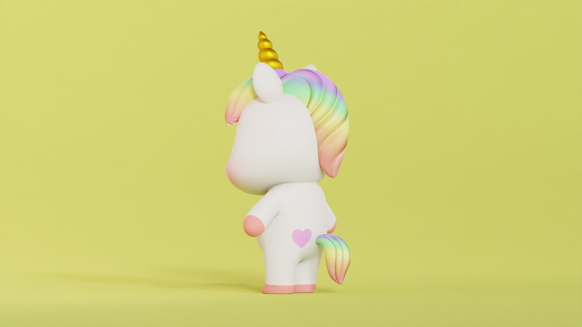 3D Unicorn Cartoon Character Chibi Kawaii Low-poly 3d Model ...