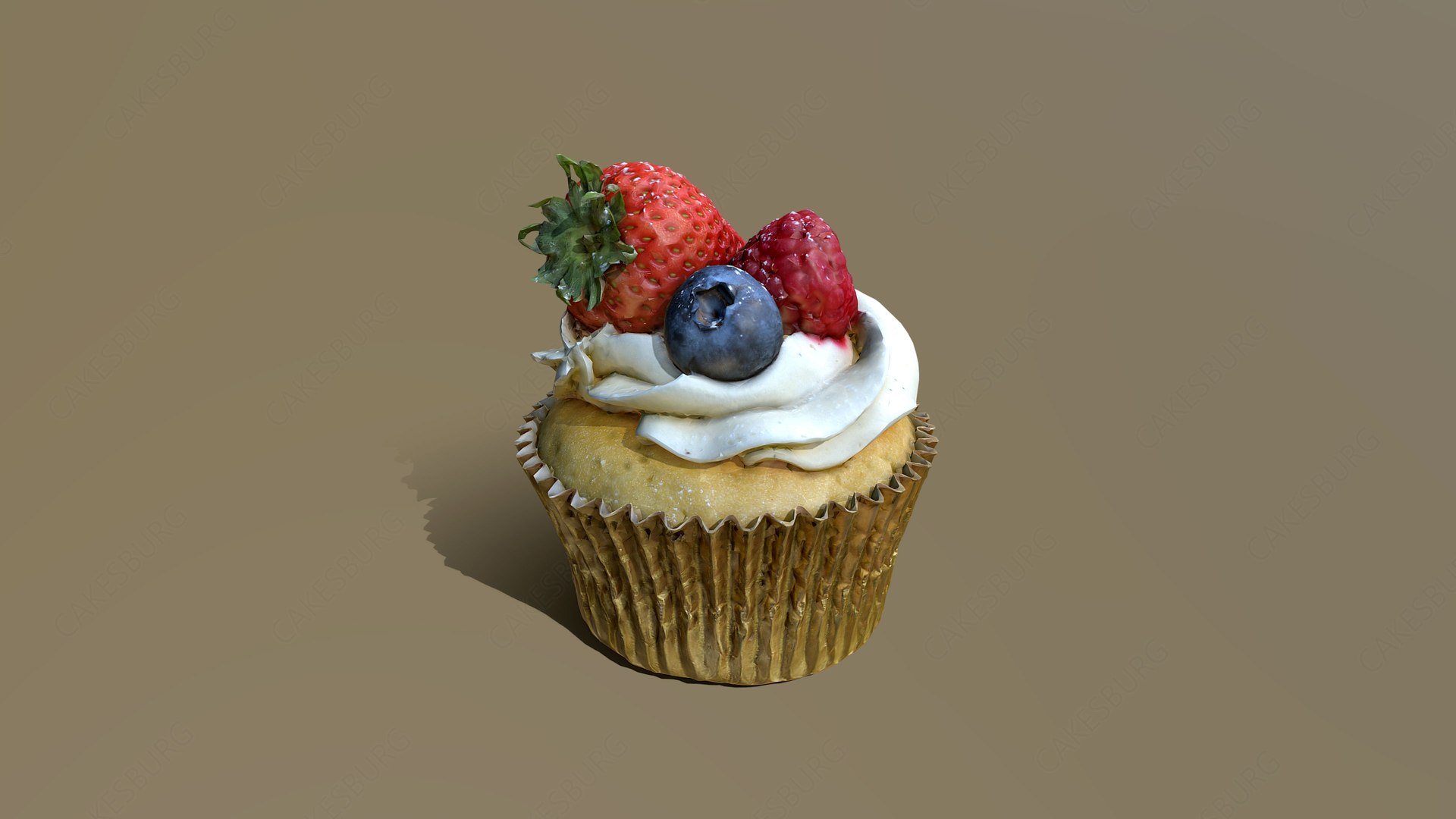 Berries Cupcake 3D - TurboSquid 1888891