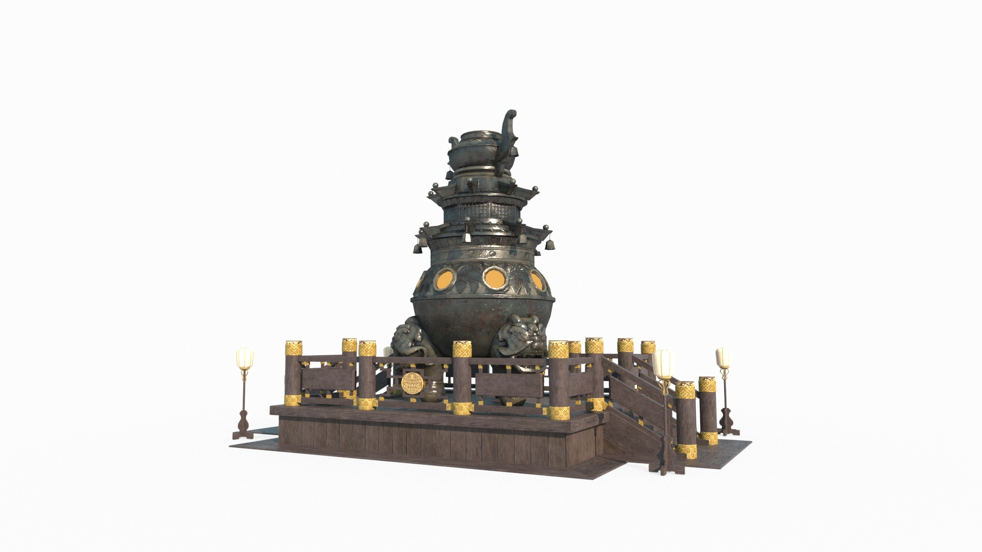 3D Ancient Asian Alchemy Furnaces - TurboSquid 2432279