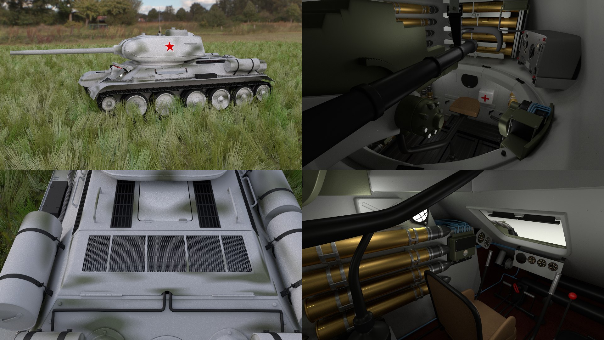 3d model soviet tank interior hdri