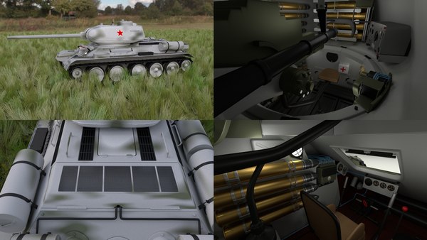 modelo 3d T-34-85 con interior HDRI Winter Camo - TurboSquid 992430