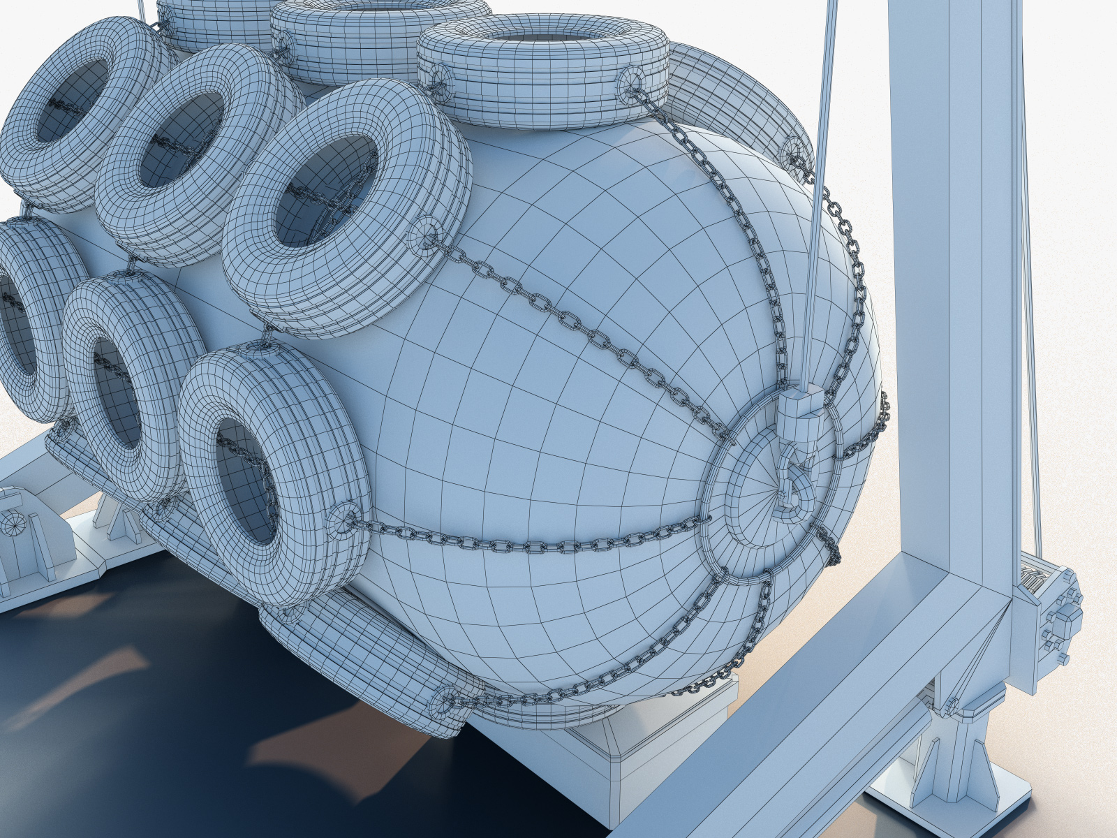 3D floating pneumatic fender davit - TurboSquid 1589939