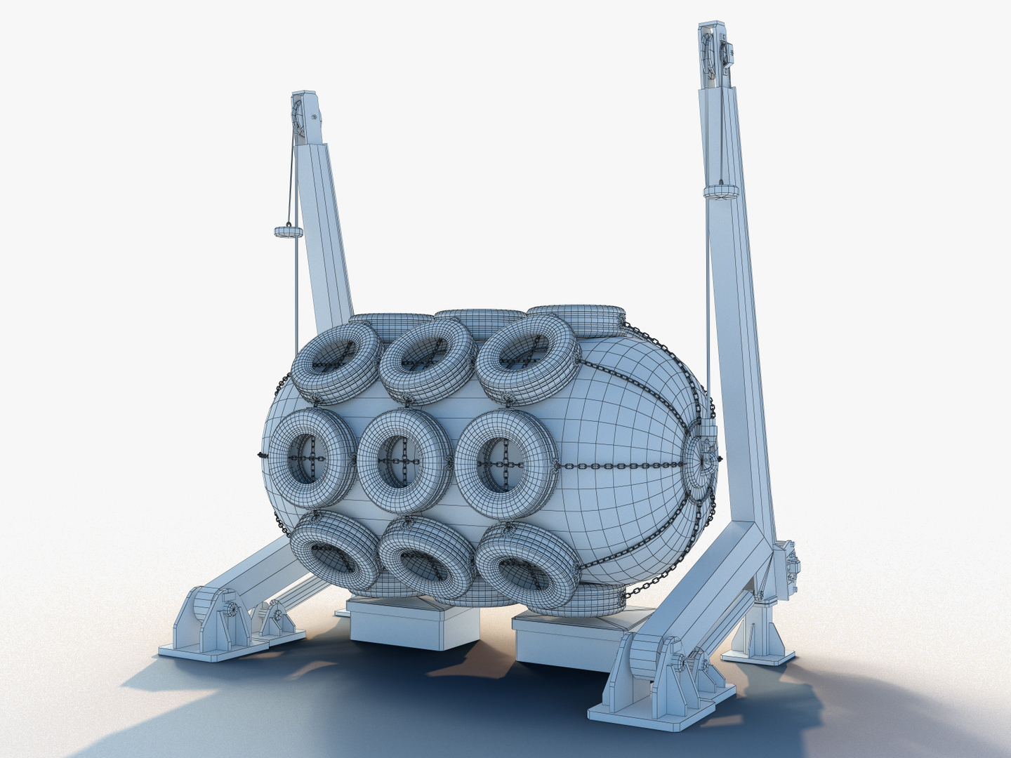 3D floating pneumatic fender davit - TurboSquid 1589939