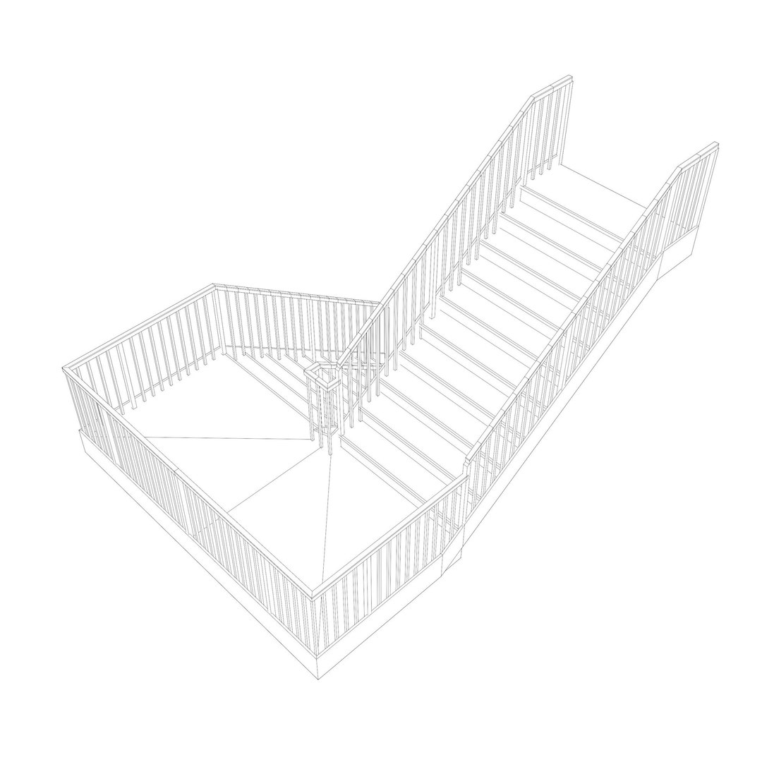 U Shape Stair 24O07 3D - TurboSquid 2274749