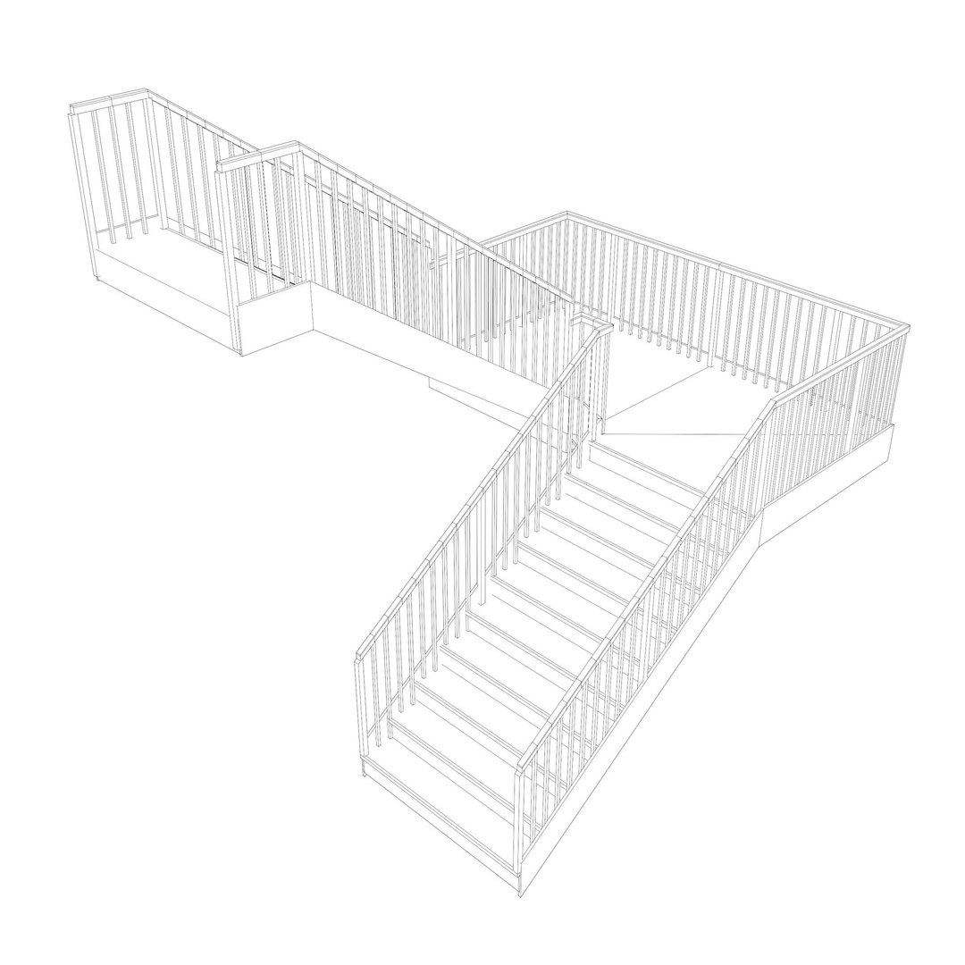 U Shape Stair 24O07 3D - TurboSquid 2274749