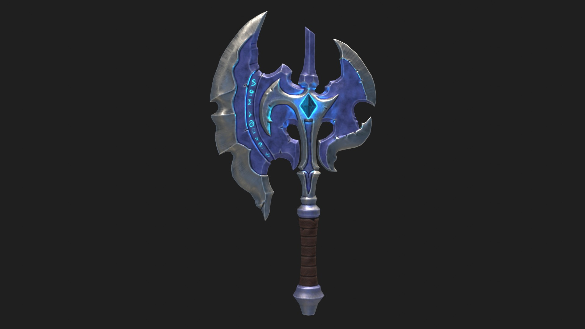 Stylized Axe With Crystal For Game Ready PBR Melee Weapon Low-poly 3D ...