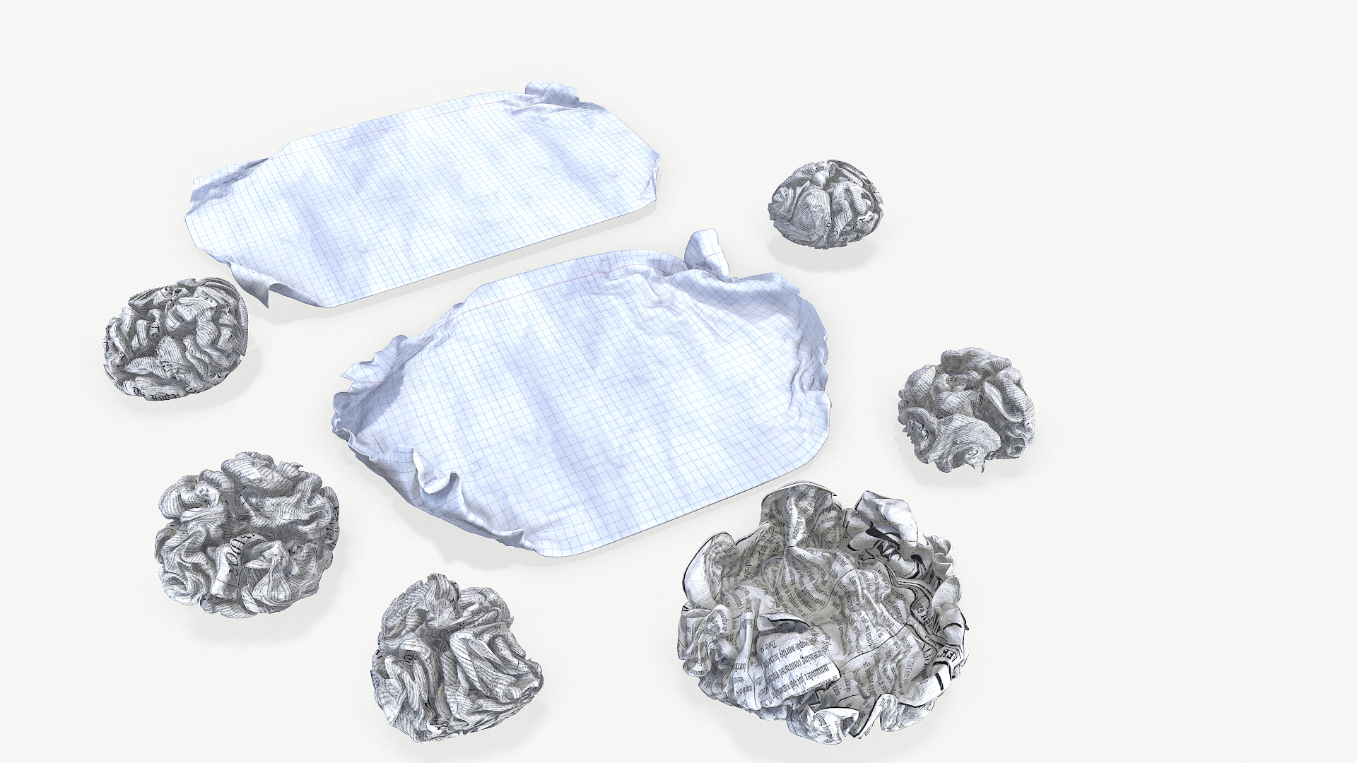 3D realistic crumpled papers model - TurboSquid 1539530