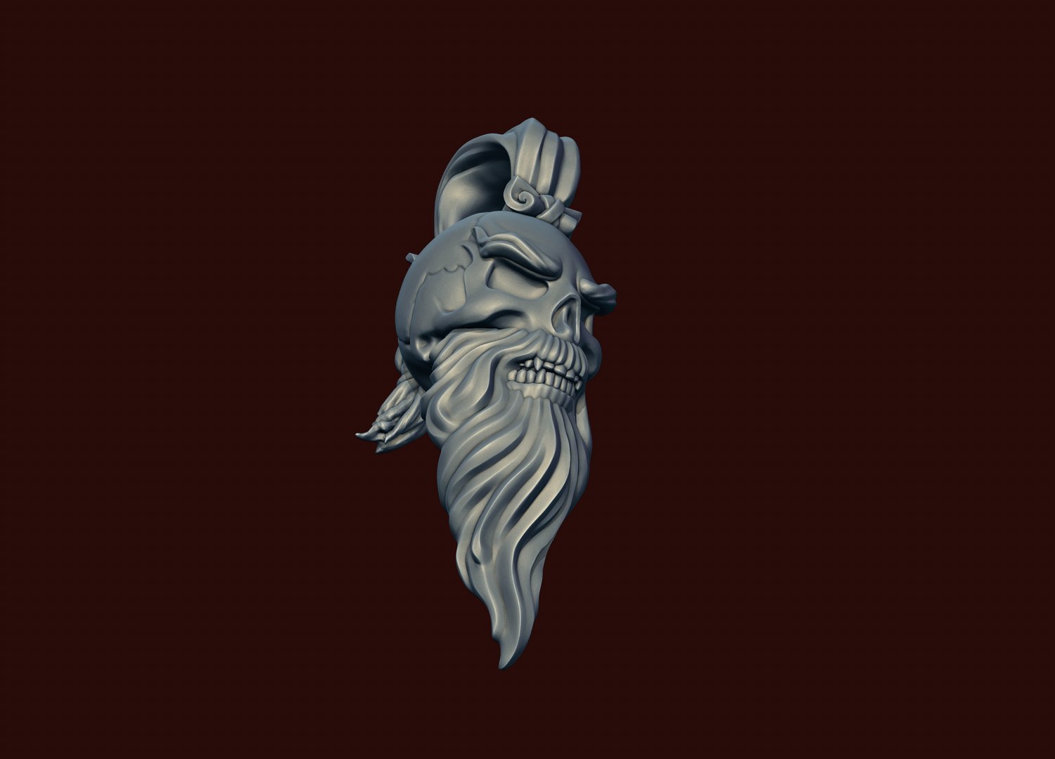 Skull Sensei Beard Apigtail Pendant 3D Print Model - TurboSquid 1873714
