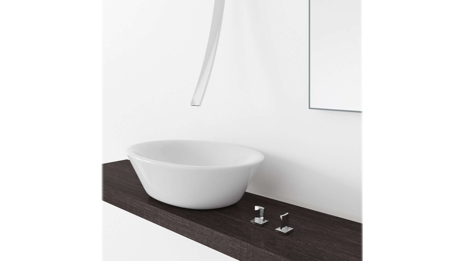 Luna Wall-mounted washbasin spout Graff mirror 3D model - TurboSquid ...