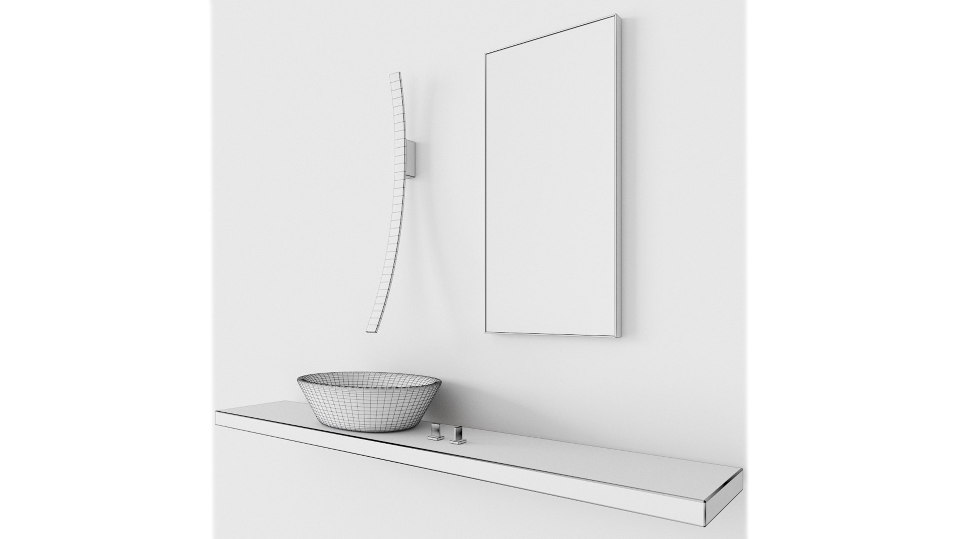 Luna Wall-mounted washbasin spout Graff mirror 3D model - TurboSquid ...