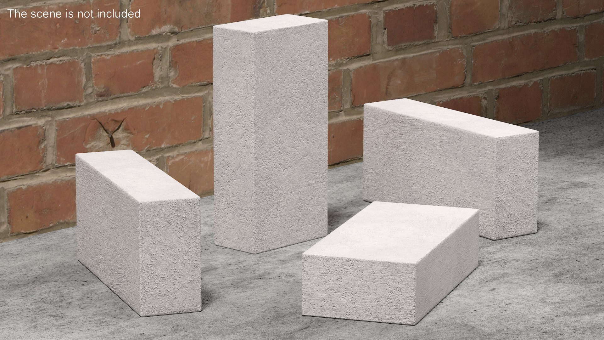 3D White Solid Sand Lime Brick - TurboSquid 2146078