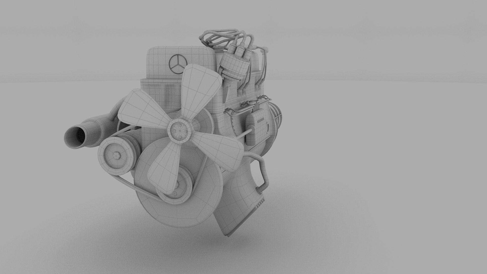 3d Model Mercedes 300sl Engine