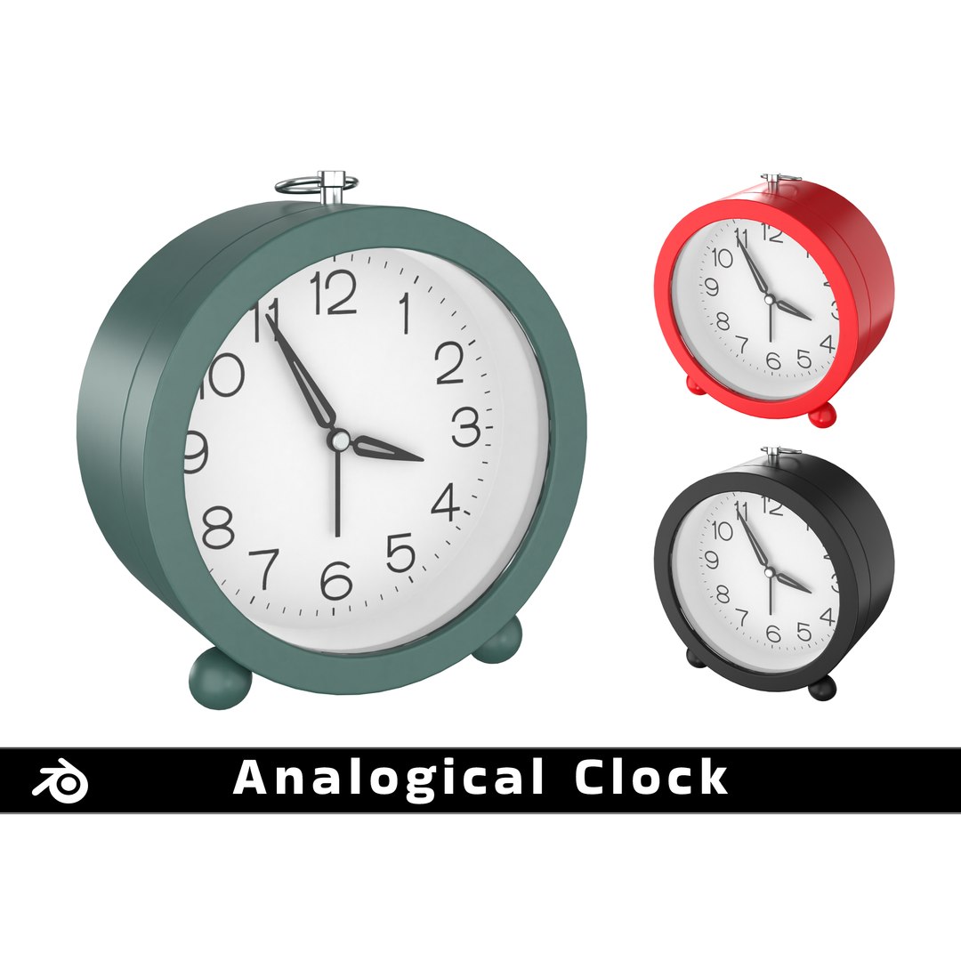 3D Analogical Clock - 3 Colors - TurboSquid 2036056