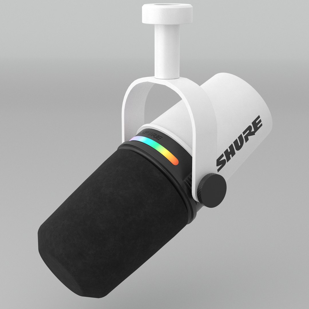 3D Shure MV7 Plus Podcast Microphone White 3D Model - TurboSquid 2347190