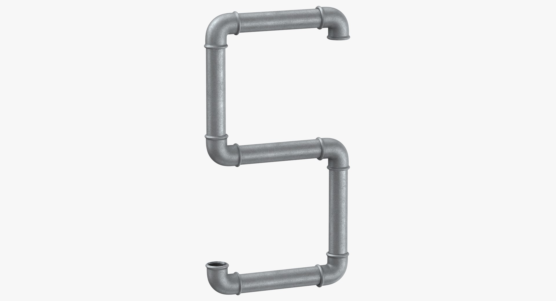 Galvanized Steel Pipe Letter 3D Model - TurboSquid 1436783