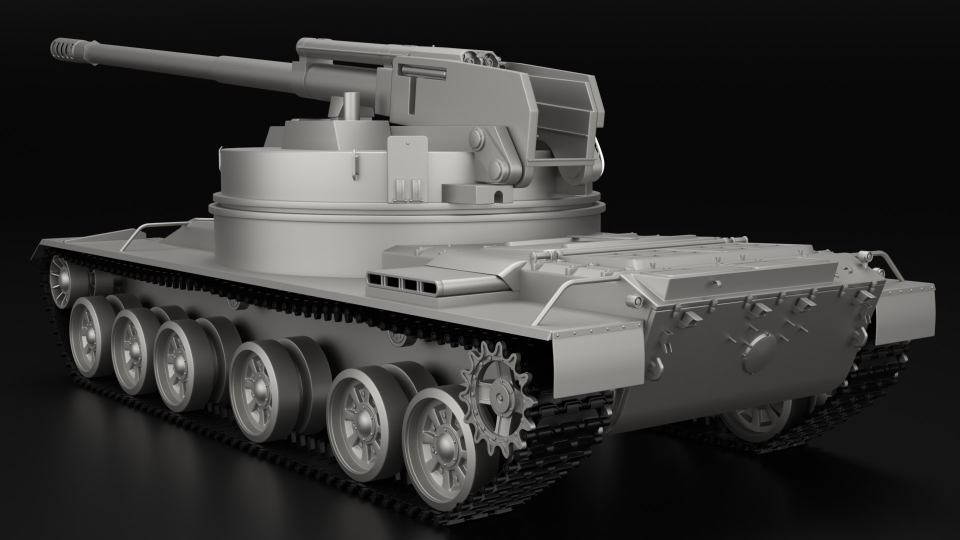 3D Object 327 Puck Self-propelled Artillery High-poly Rigged Model ...