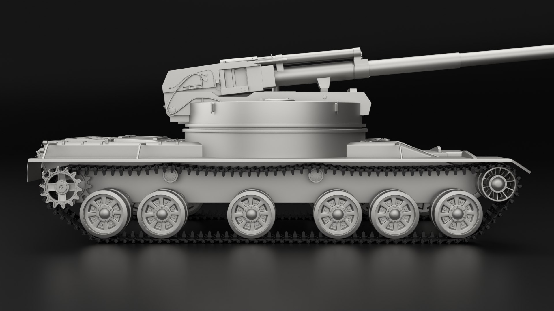 3D Object 327 Puck Self-propelled Artillery High-poly Rigged Model ...
