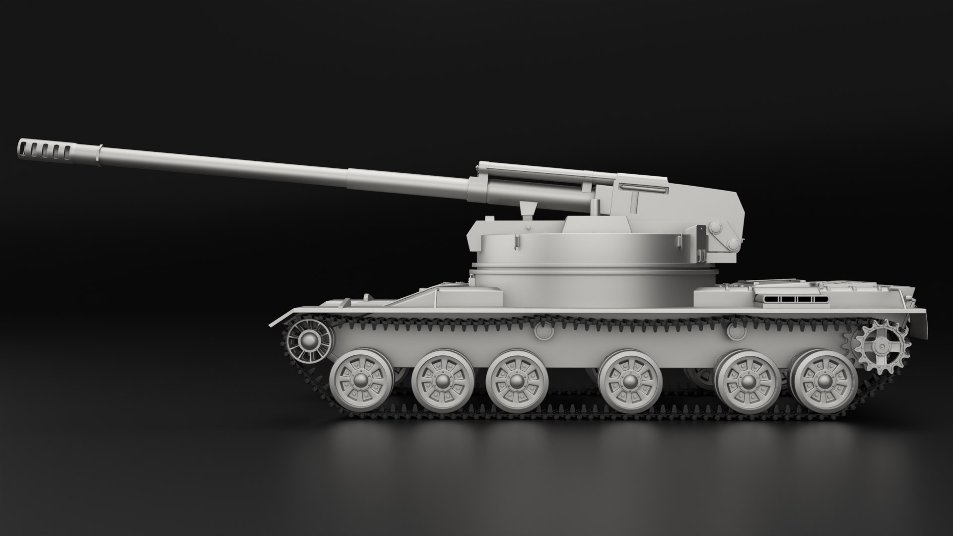 3D Object 327 Puck Self-propelled Artillery High-poly Rigged Model ...