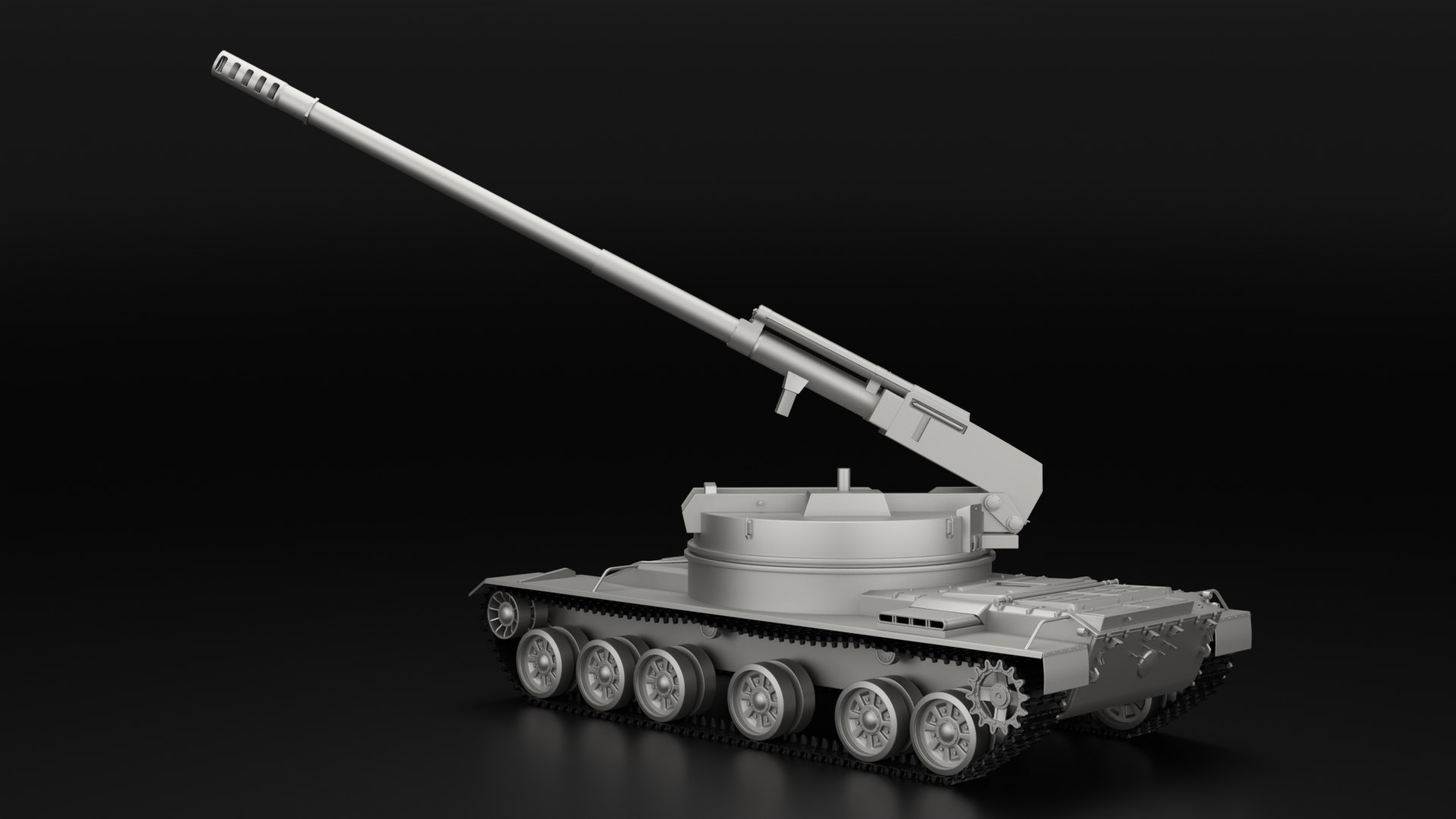 3D Object 327 Puck Self-propelled Artillery High-poly Rigged Model ...