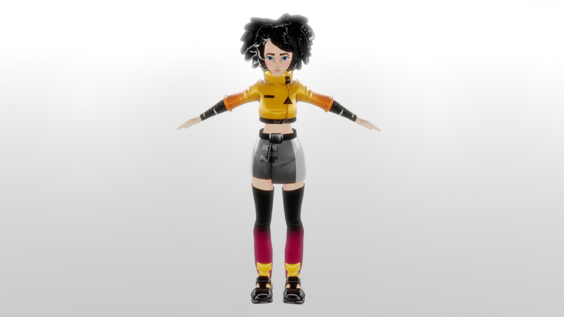 3D Cartoon Rigged Cute Dance Girl-Amelia Character 3D Model Model ...