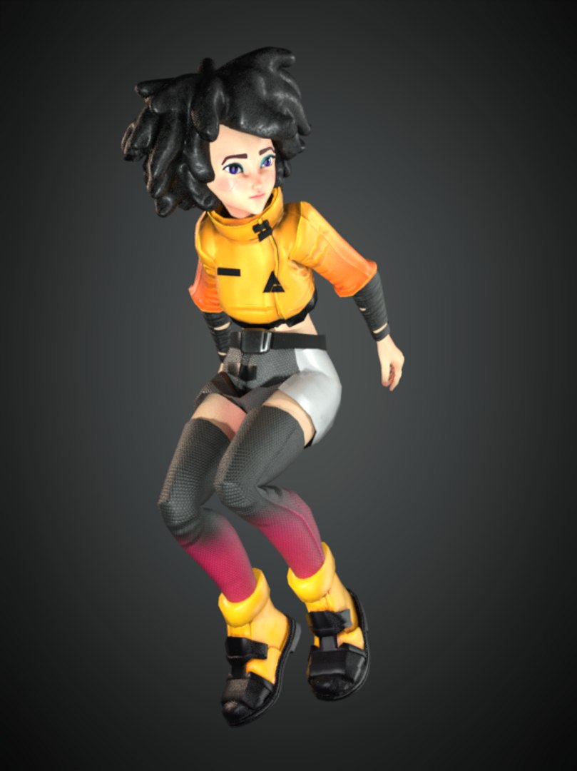 3D Cartoon Rigged Cute Dance Girl-Amelia Character 3D Model Model ...