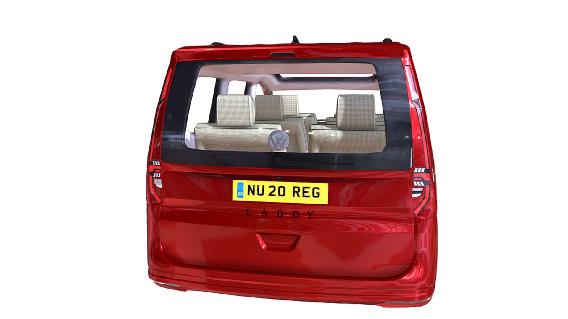3D Model Red Van Volkswagen Caddy 2021 - TurboSquid 2149365