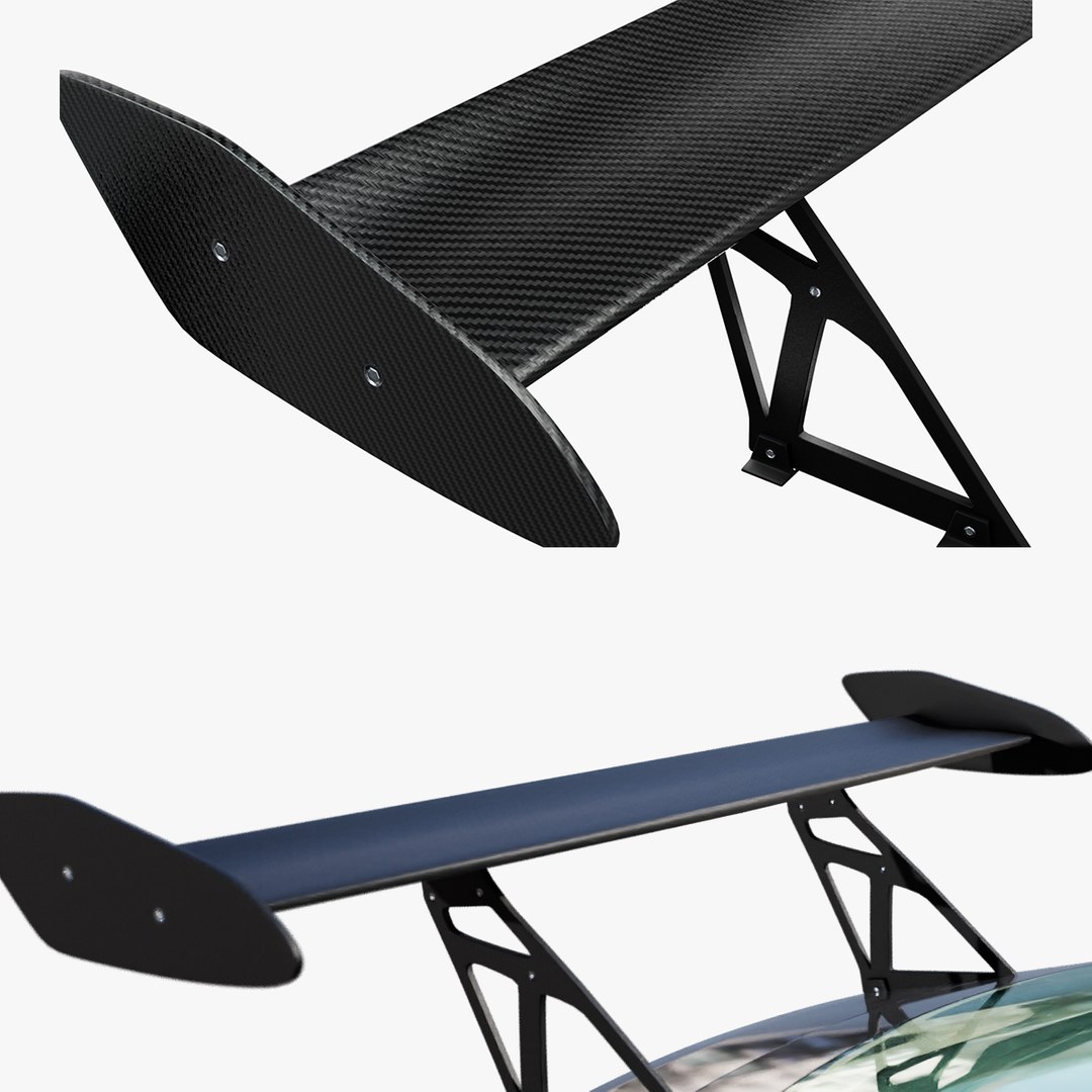 Car Spoiler With Metal And Carbon Fiber Materials 3D - TurboSquid 1926123