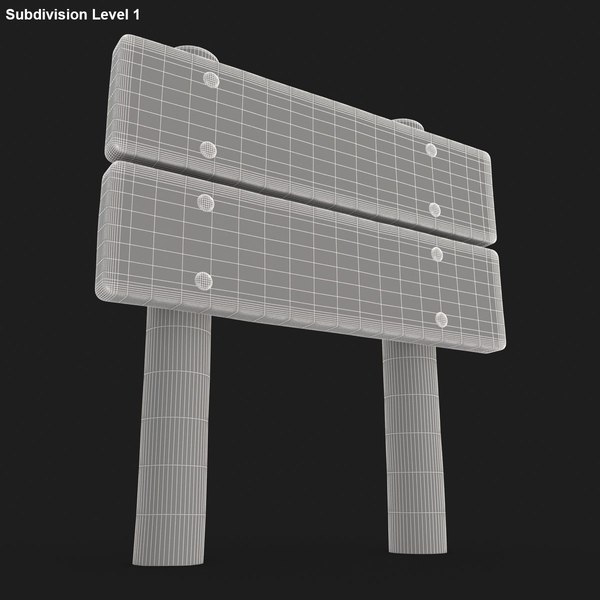 3d realistic wooden signboard 02 model