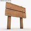 3d realistic wooden signboard 02 model