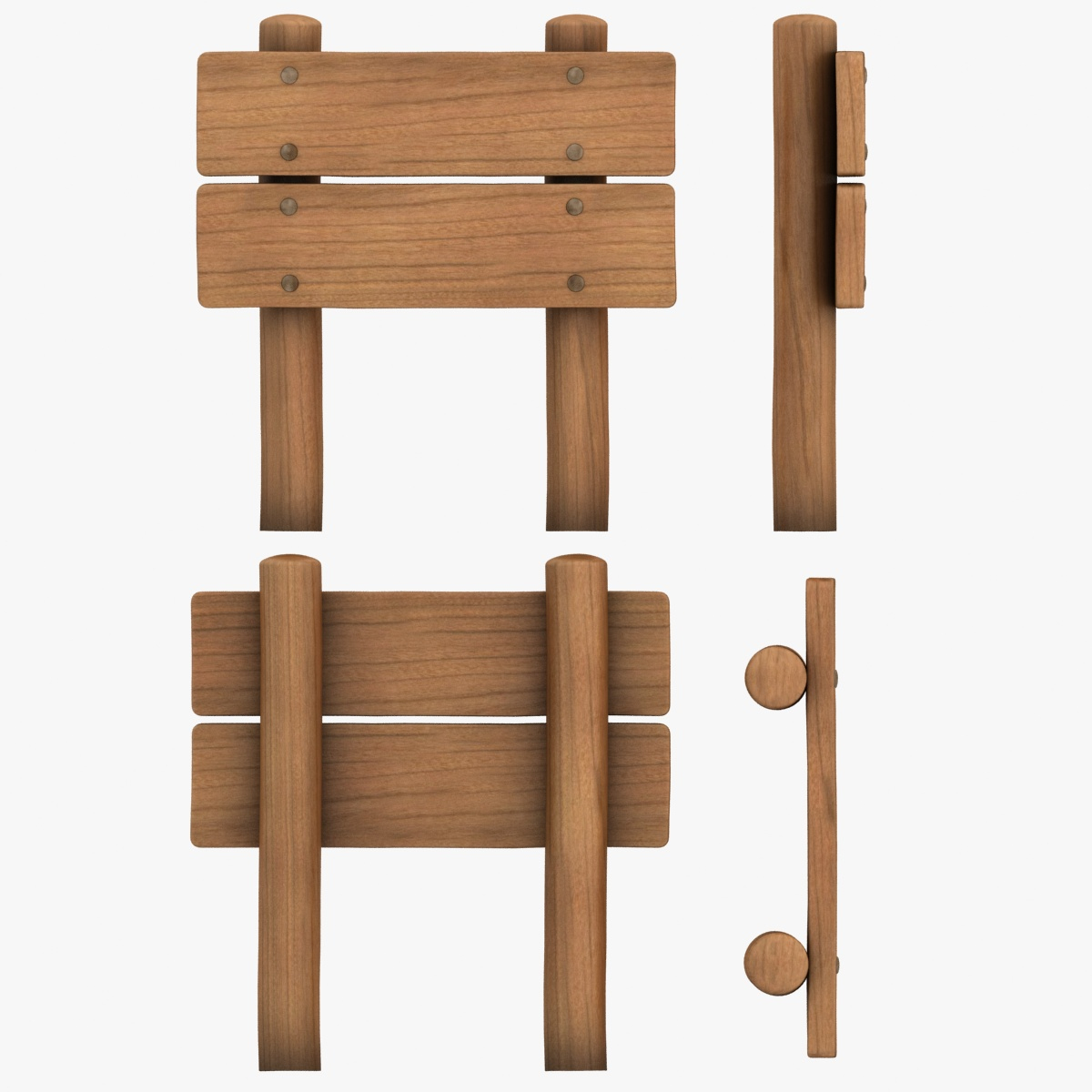 3d realistic wooden signboard 02 model