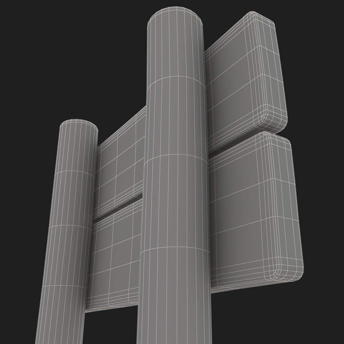 3d realistic wooden signboard 02 model