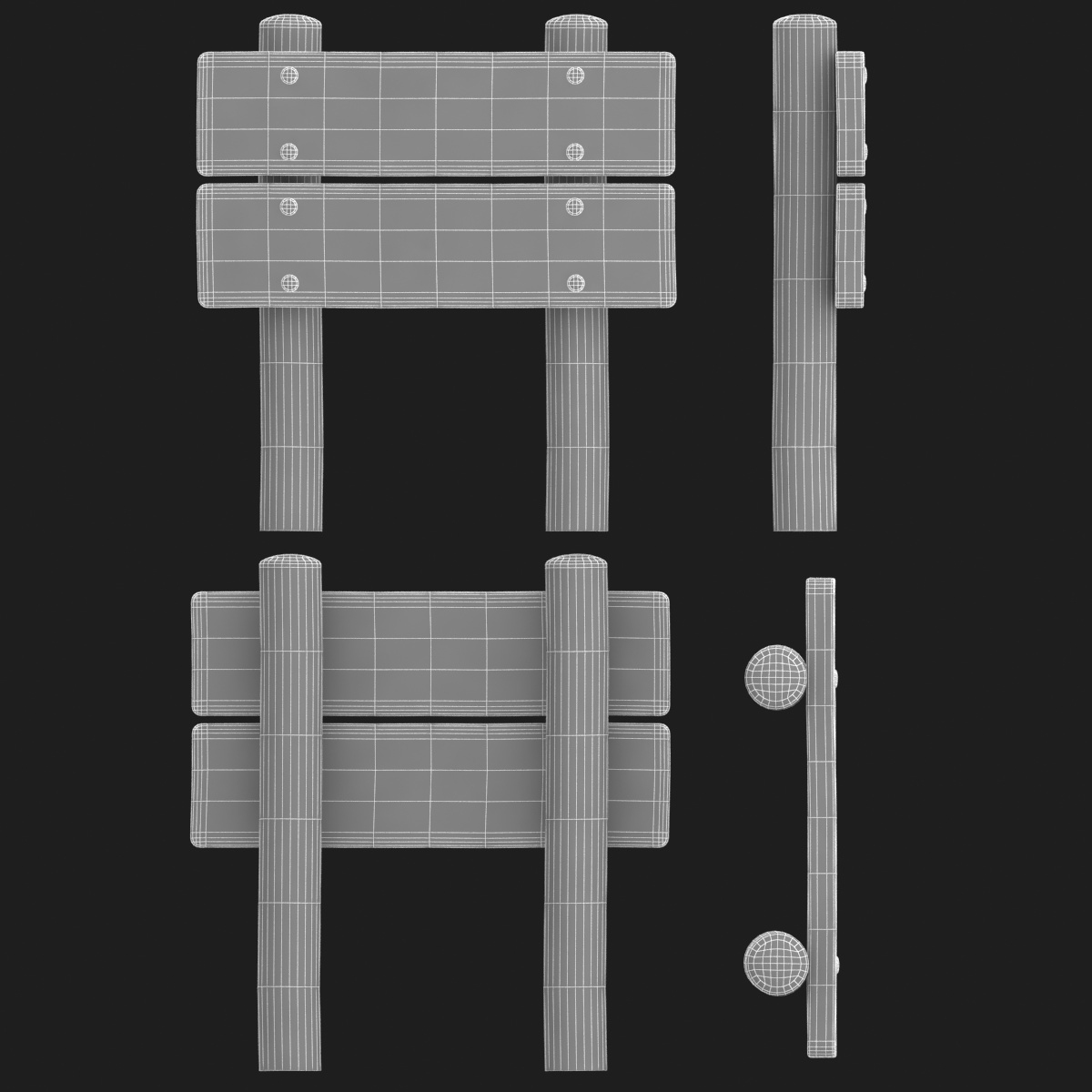 3d realistic wooden signboard 02 model