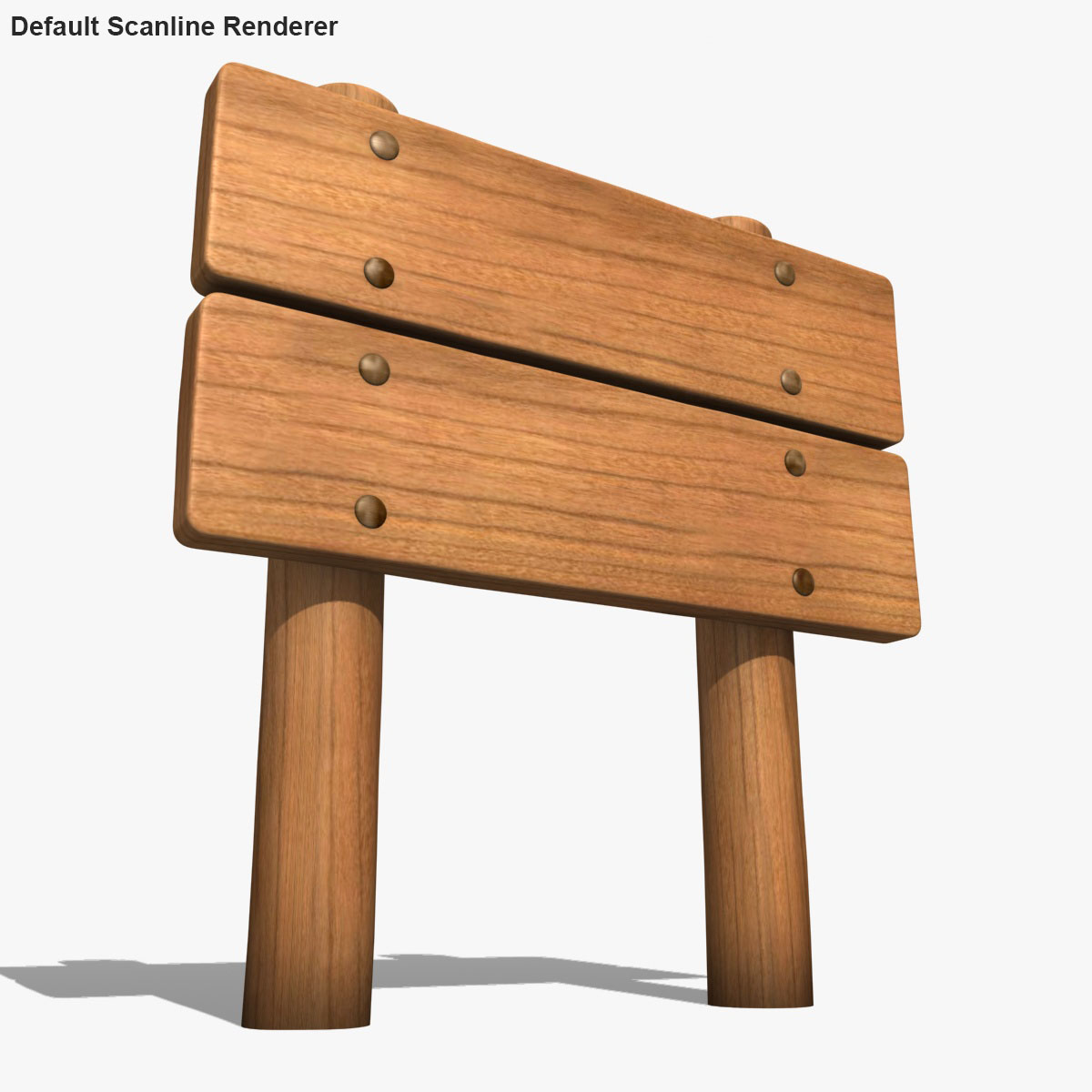 3d realistic wooden signboard 02 model