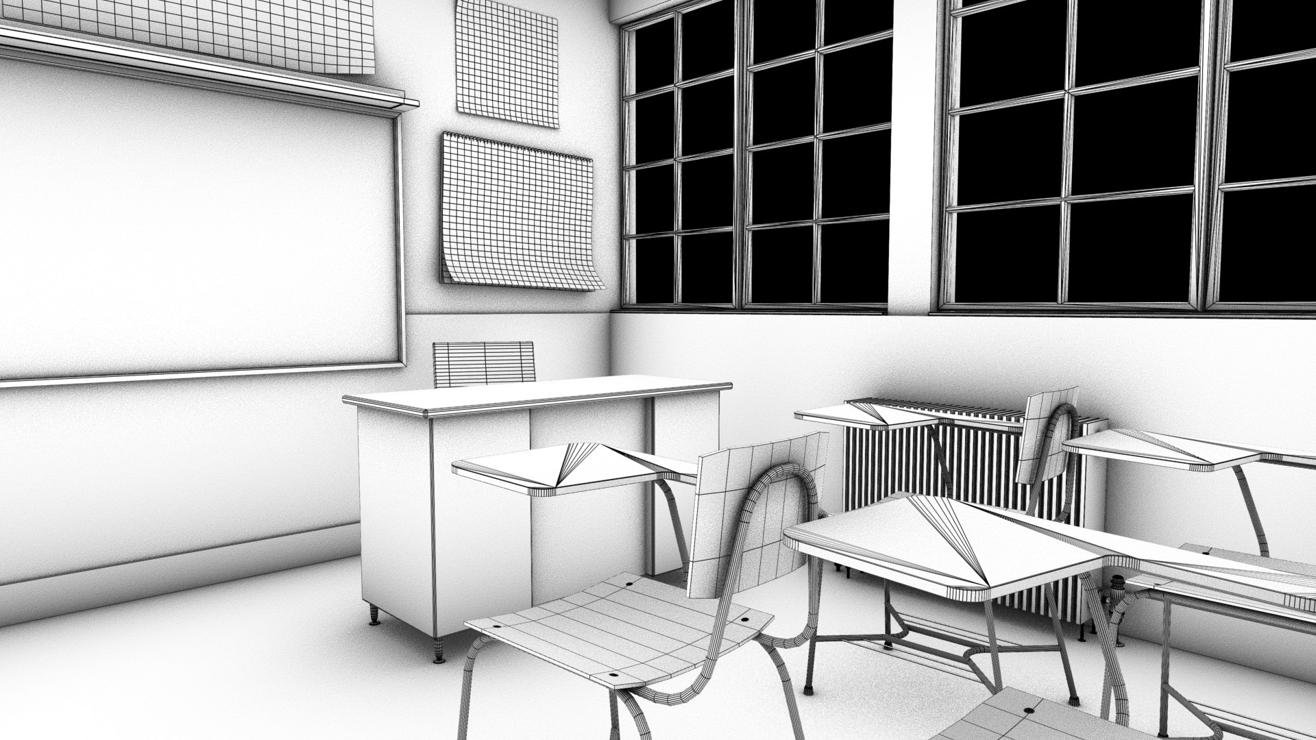 School Classroom 3D Model - TurboSquid 1342800