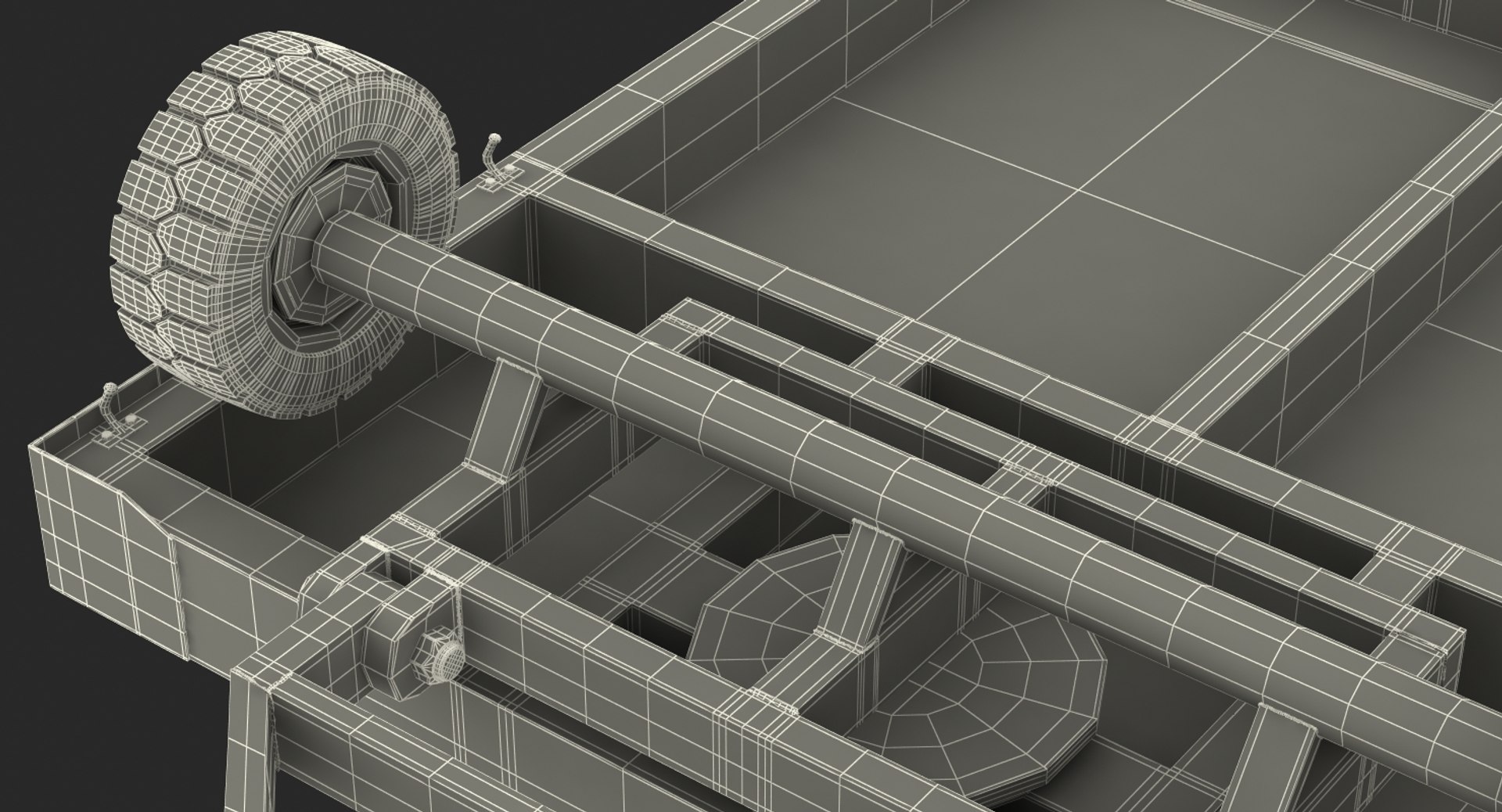 3d airport baggage trailer container model