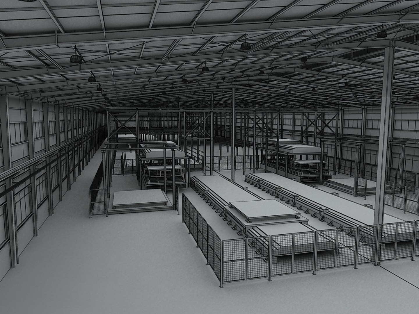 Warehouse interior factory scene 3D model - TurboSquid 1226879