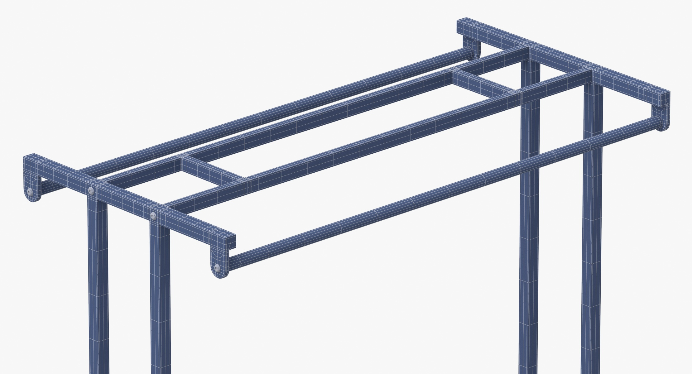 3D Clothing Double Rod Hangrail Metal Black and White model ...