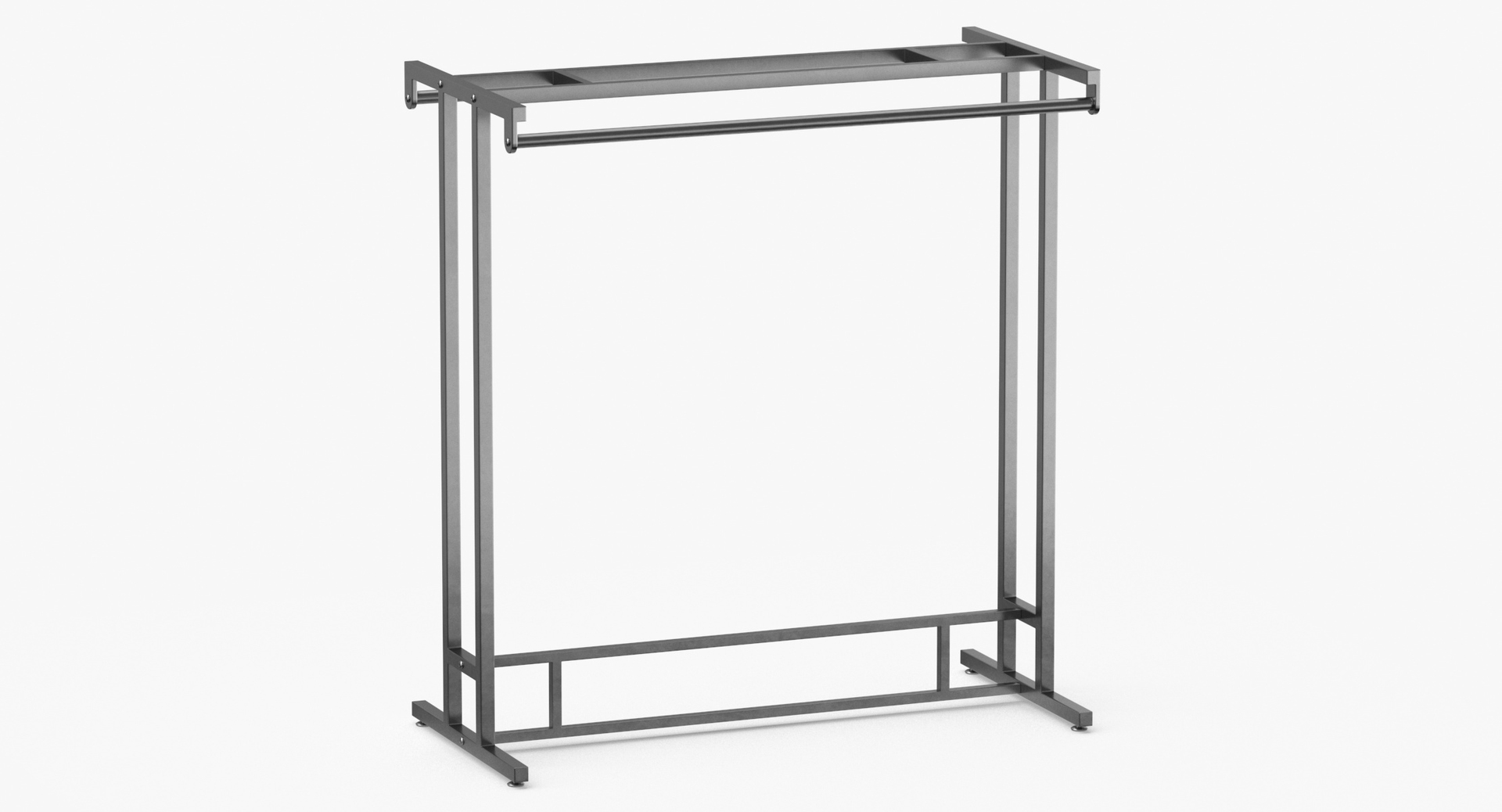 3D Clothing Double Rod Hangrail Metal Black and White model ...