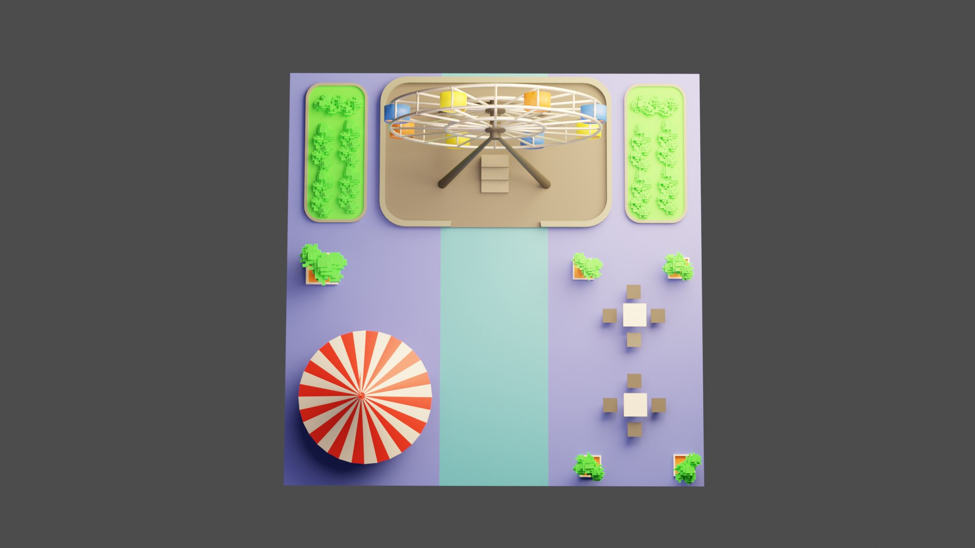Isometric Ferris Wheel Environment 3D Model 3D - TurboSquid 2054620