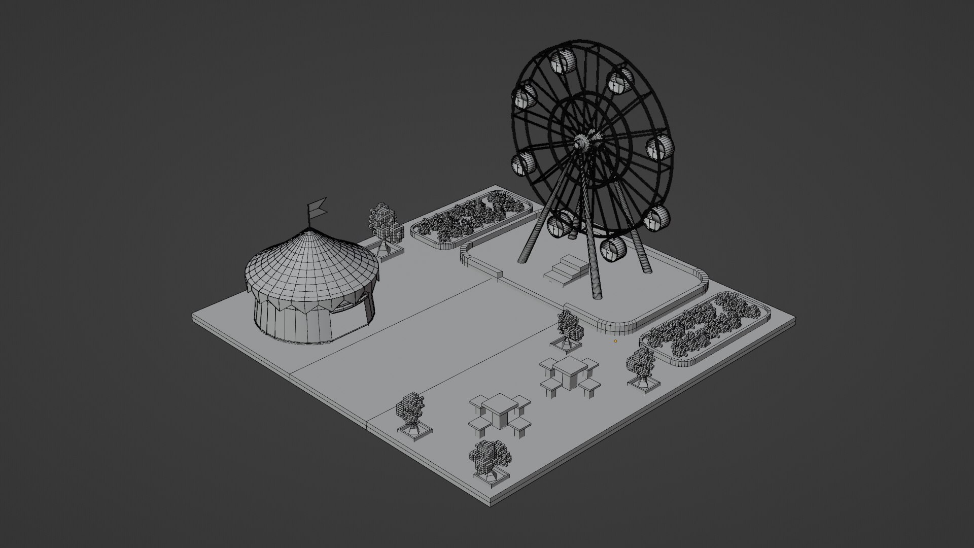 Isometric Ferris Wheel Environment 3D Model 3D - TurboSquid 2054620