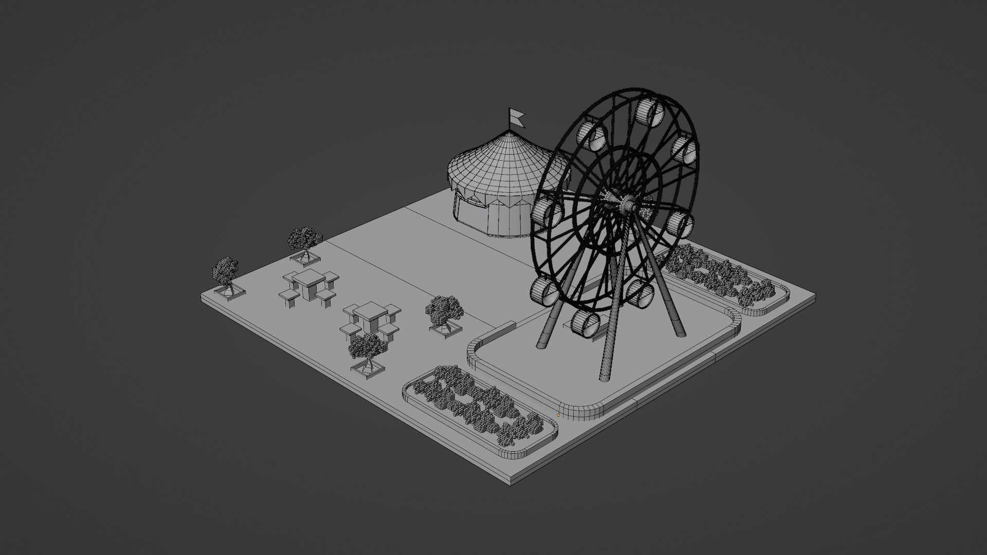 Isometric Ferris Wheel Environment 3D Model 3D - TurboSquid 2054620