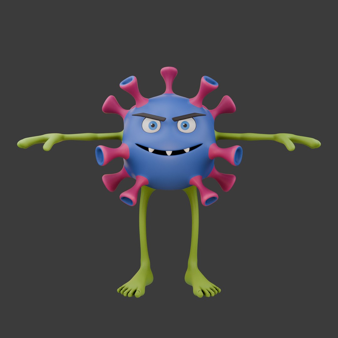 3D Virus Cartoon Model - TurboSquid 2317124