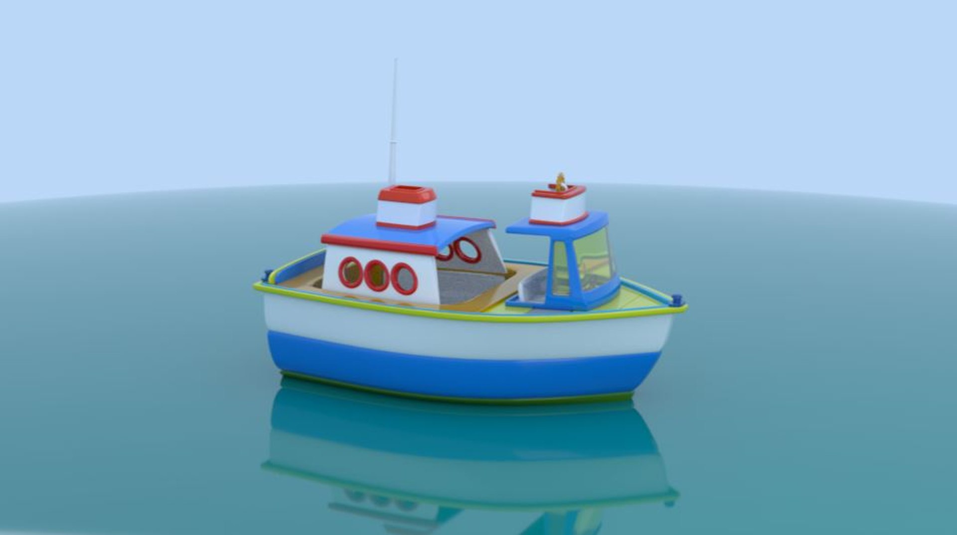 3D cartoon boat model - TurboSquid 1394628